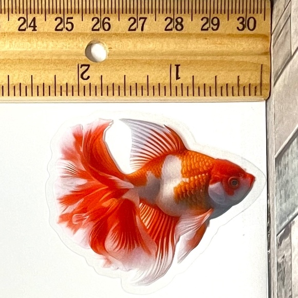Office | 110 Goldfish Translucent Reusable Waterproof Vinyl Sticker ...